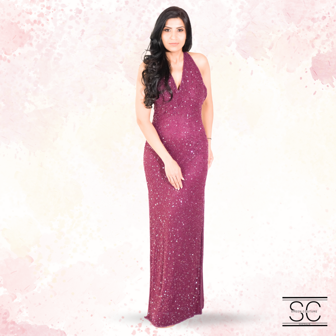 Majestic Pink Long Dress - Sheen Couture